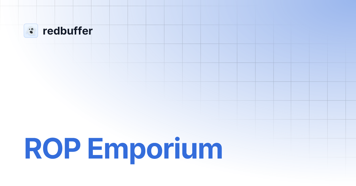 ROP Emporium | redbuffer